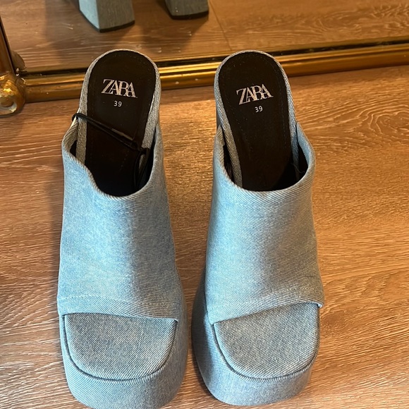 Zara | Shoes | Zara Denim Platforms | Poshmark